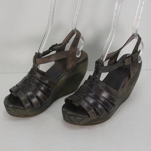 Bed Stu | Shoes | Bed Stu Leather Wood Wedge Platform Sandals 85 B ...